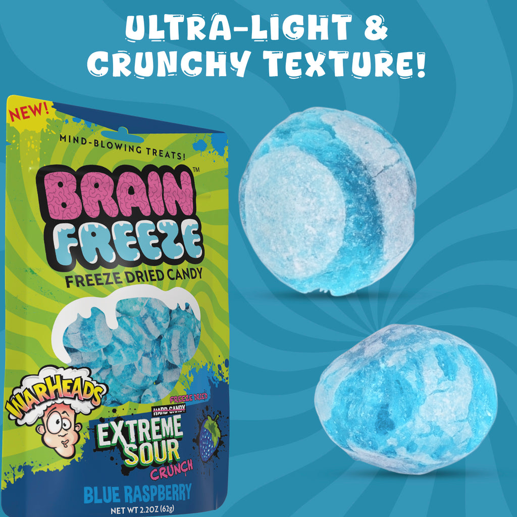Extreme Sour Crunch Blue Raspberry– Brain Freeze™ Freeze Dried Candy