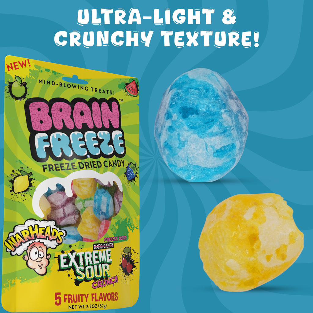 Extreme Sour Crunch Mixed Fruit Flavors– Brain Freeze™ Freeze Dried Candy