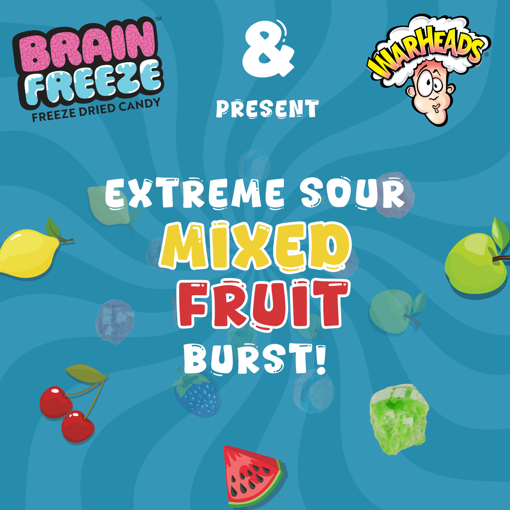 Extreme Sour Crunch Mixed Fruit Flavors– Brain Freeze™ Freeze Dried Candy